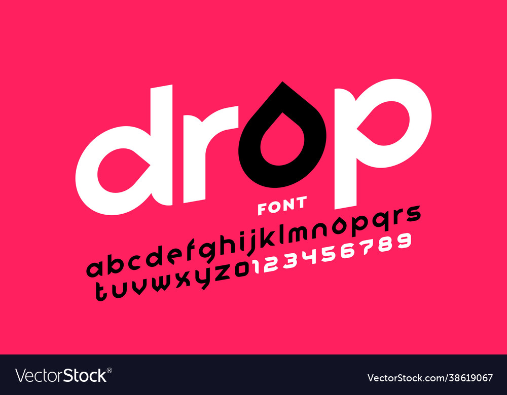 Drops style font design Royalty Free Vector Image Drops style font design Royalty Free Vector Image
