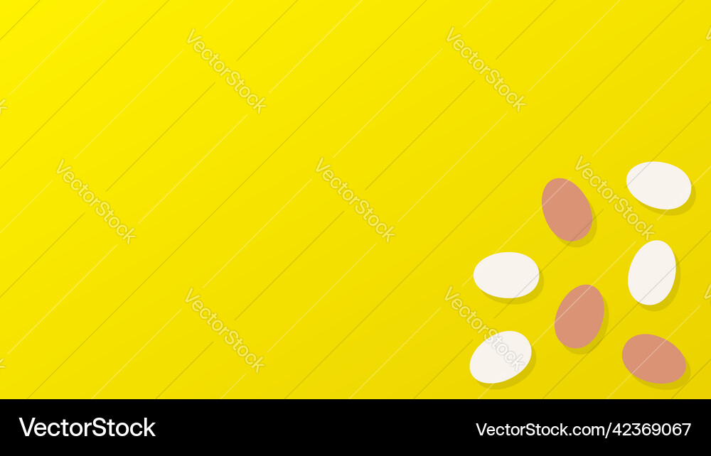 Eggs on yellow background Royalty Free Vector Image