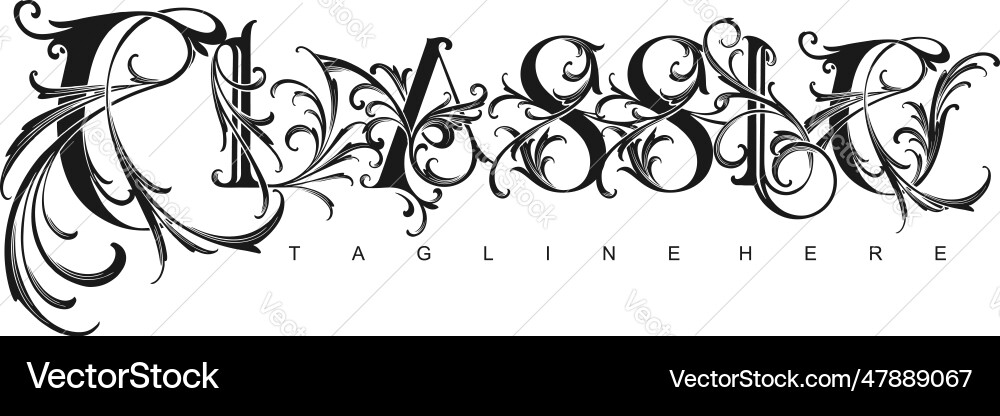 Engraved legacy beauty classic lettering monogram Vector Image