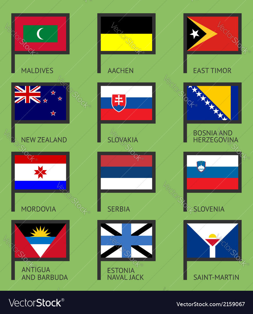 Flags flat set-12 Royalty Free Vector Image - VectorStock