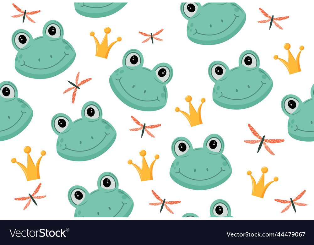 Frog seamless pattern Royalty Free Vector Image