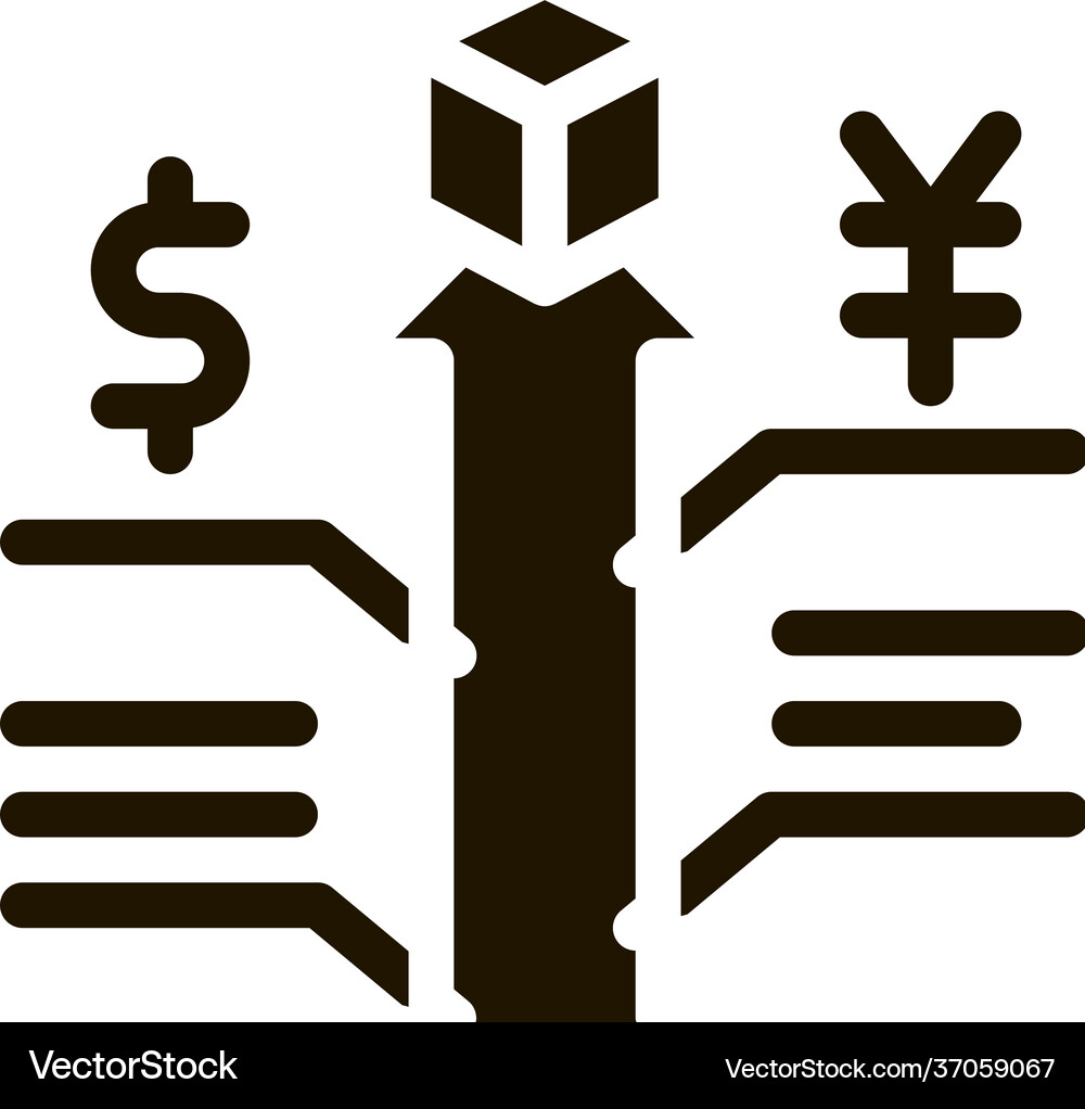 Increase sales and exchange rates icon Royalty Free Vector