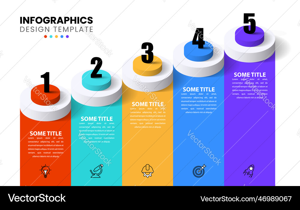 Infographic template with icons and 5 options or Vector Image