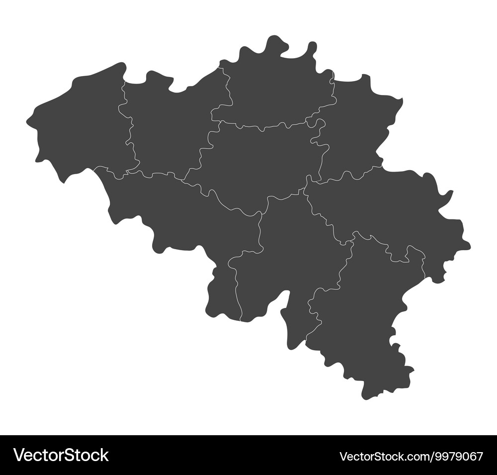 Map of belgium with regions Royalty Free Vector Image