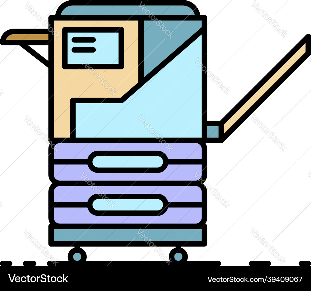 Office xerox icon color outline Royalty Free Vector Image