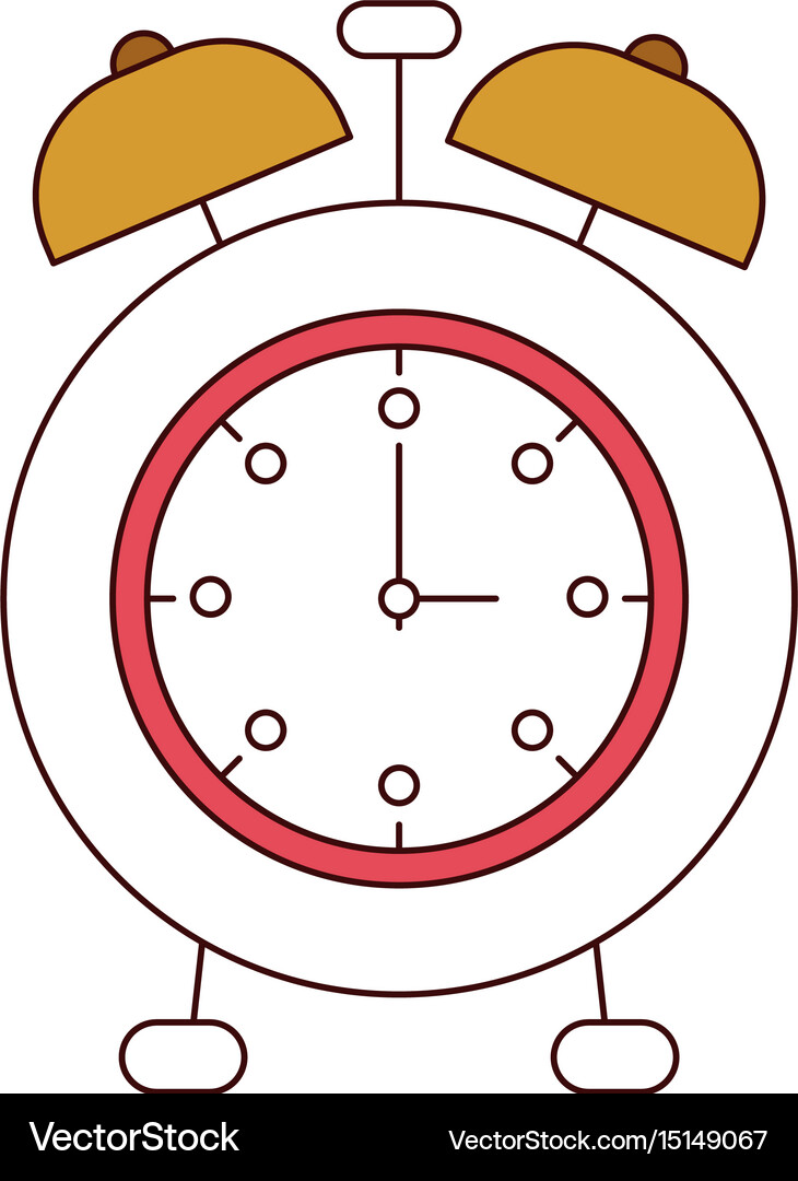 Silhouette color sections of alarm clock Vector Image
