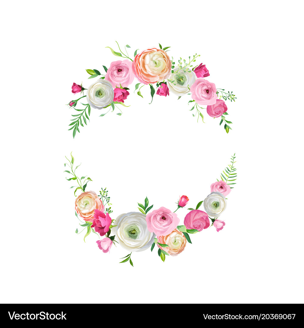 Spring and summer floral frame for decoration Vector Image