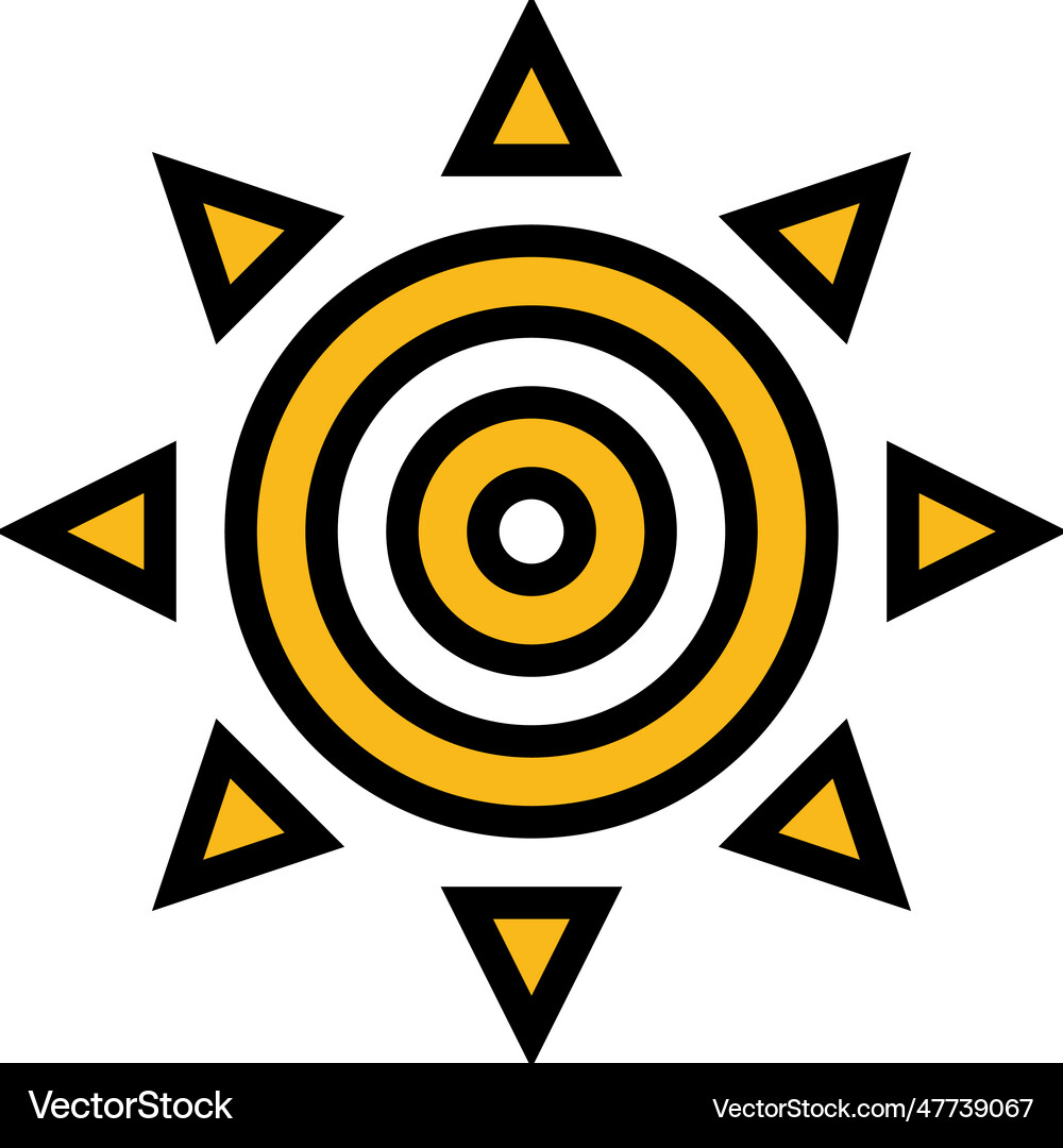 Sun sunshine summer sunlight color icon Royalty Free Vector
