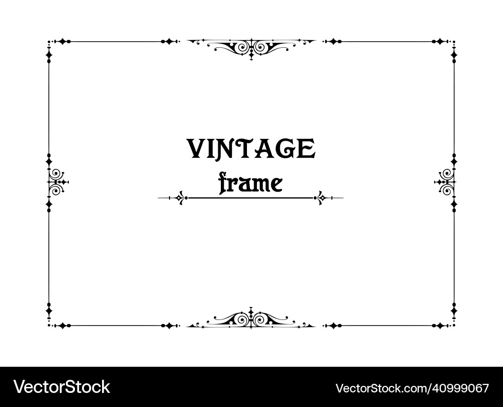 Vintage frame for elegant design in retro style Vector Image