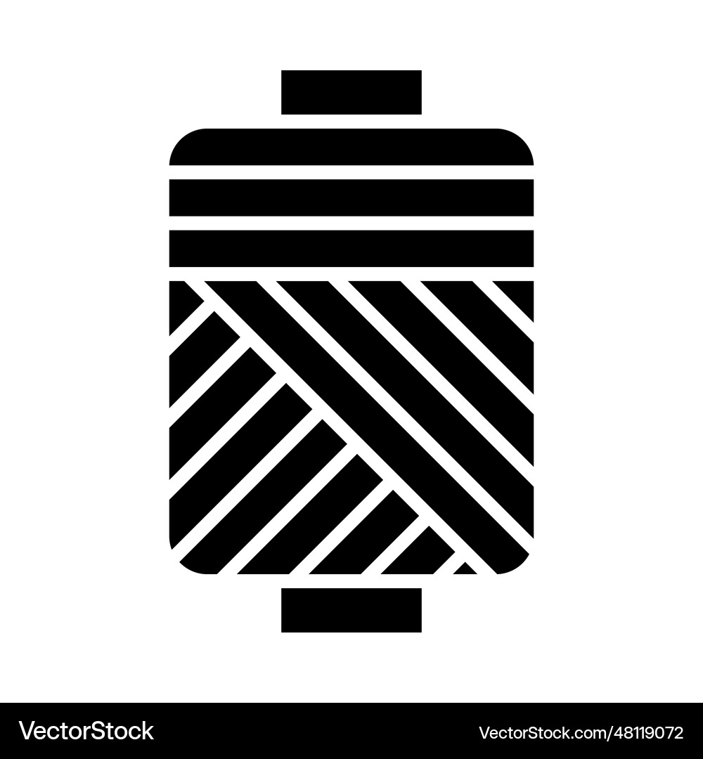Bobbin glyph icon for personal and commercial use Vector Image