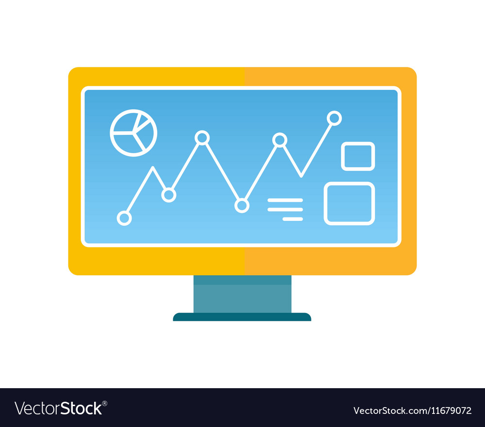 Computer in flat style design Royalty Free Vector Image