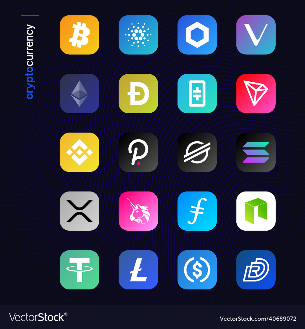 Crypto currency coins digital payment system Vector Image