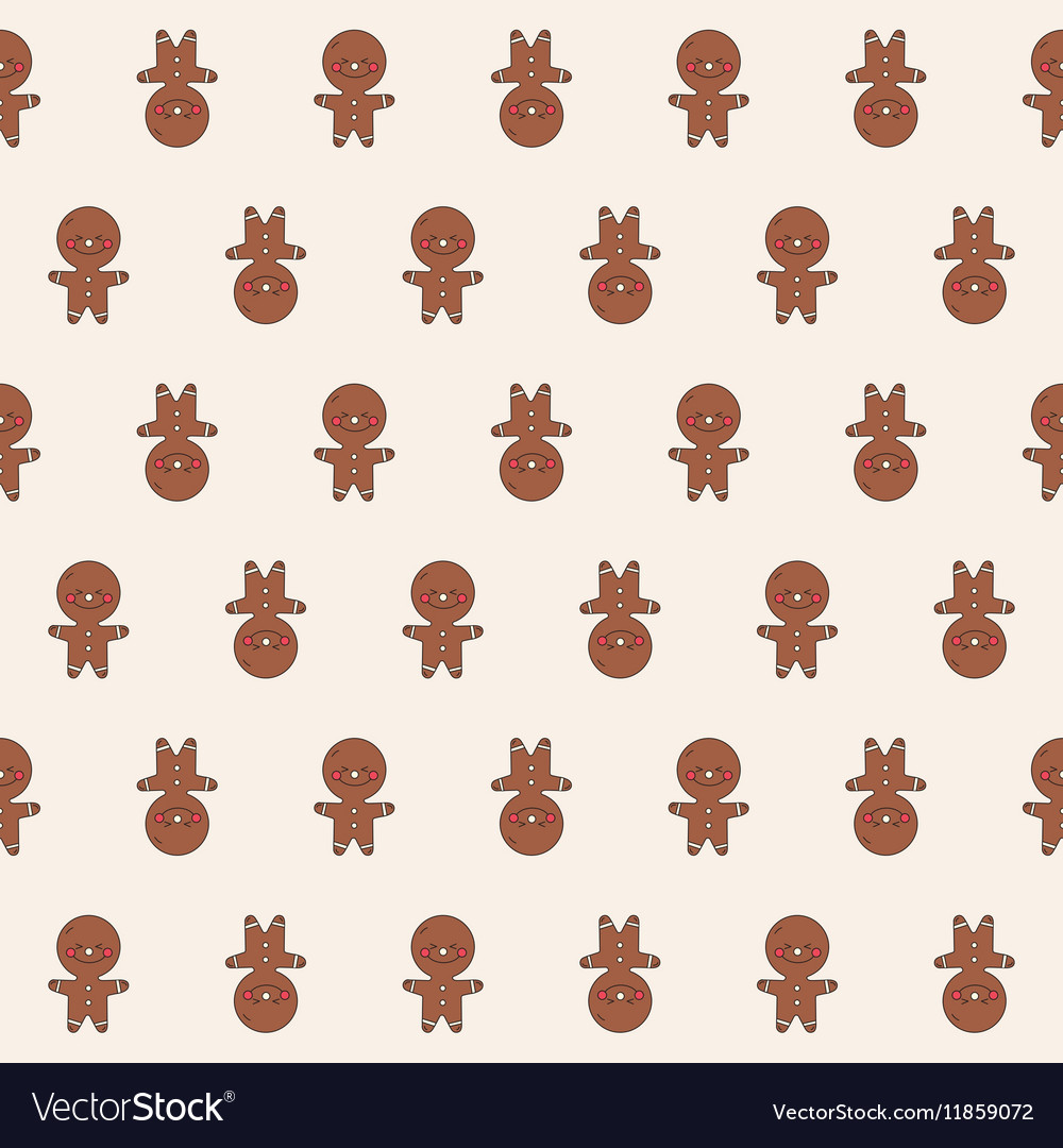 Gingerbread man seamless pattern Royalty Free Vector Image