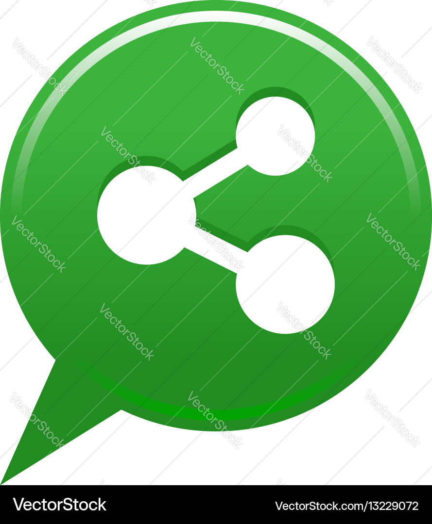 Green map pin share button Royalty Free Vector Image