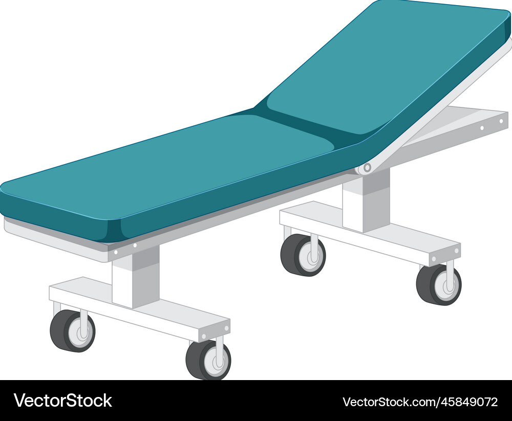 Hospital bed with wheels on white background Vector Image