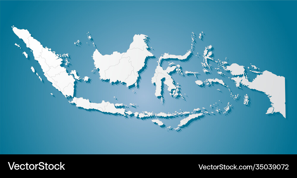 Indonesia map asia country template Royalty Free Vector