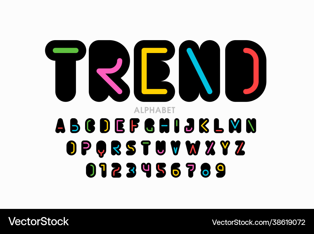 Modern minimal style font Royalty Free Vector Image