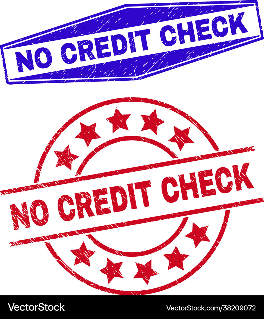 No credit check textured seals in circle and Vector Image