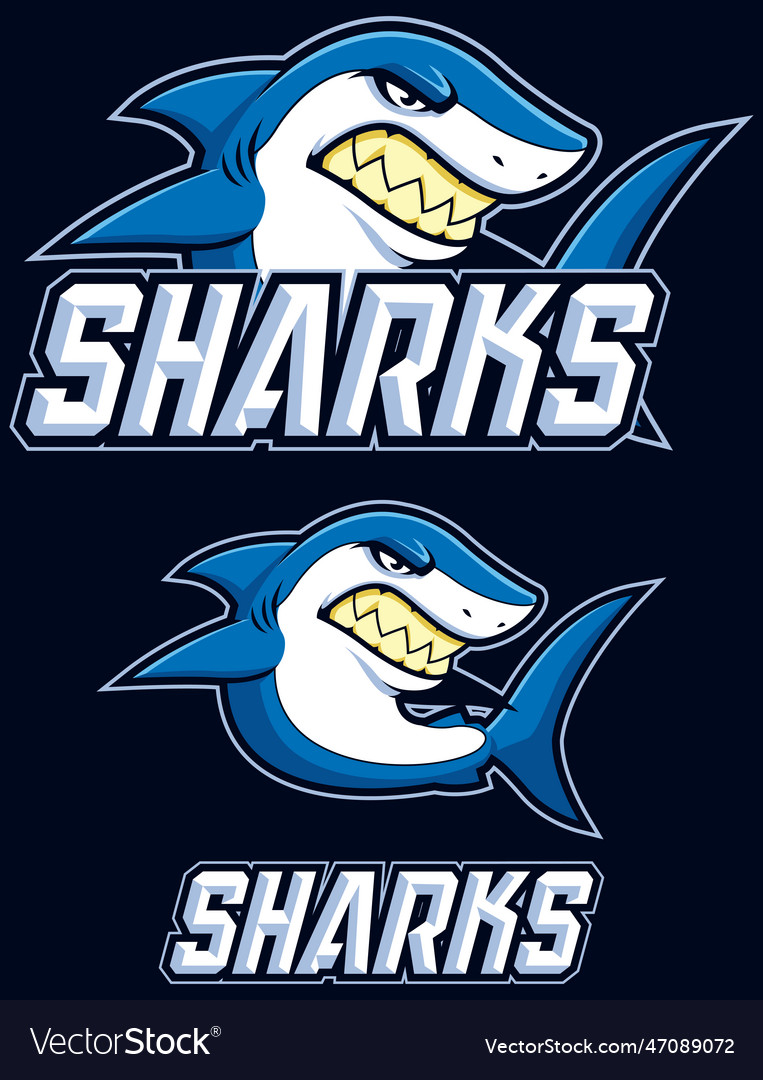 Sharks team mascot Royalty Free Vector Image - VectorStock