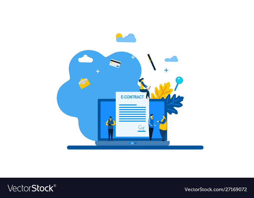 Smart digital contract Royalty Free Vector Image