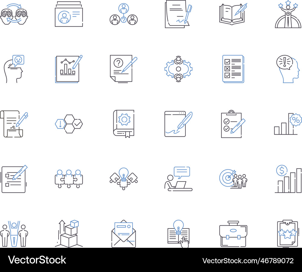 Work and labor line icons collection job shift Vector Image