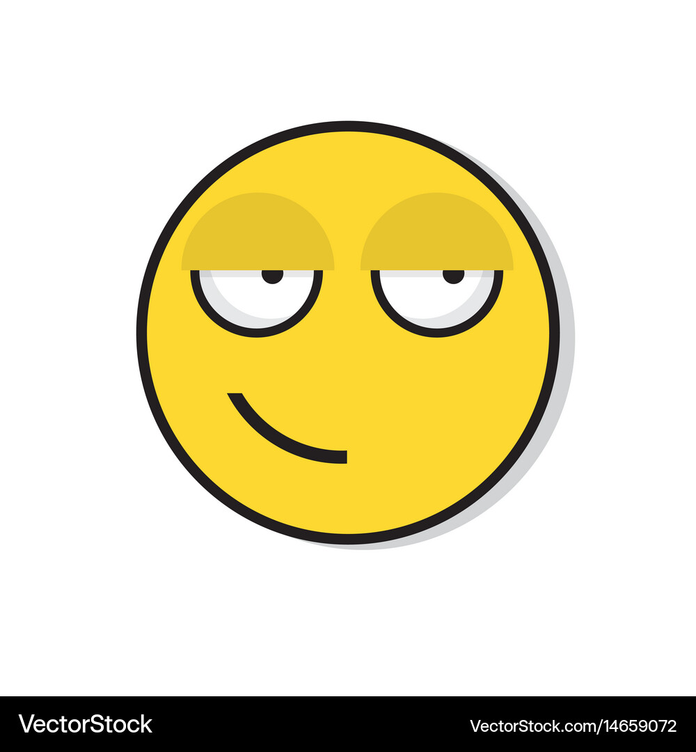 Yellow smiling face positive people emotion icon Vector Image