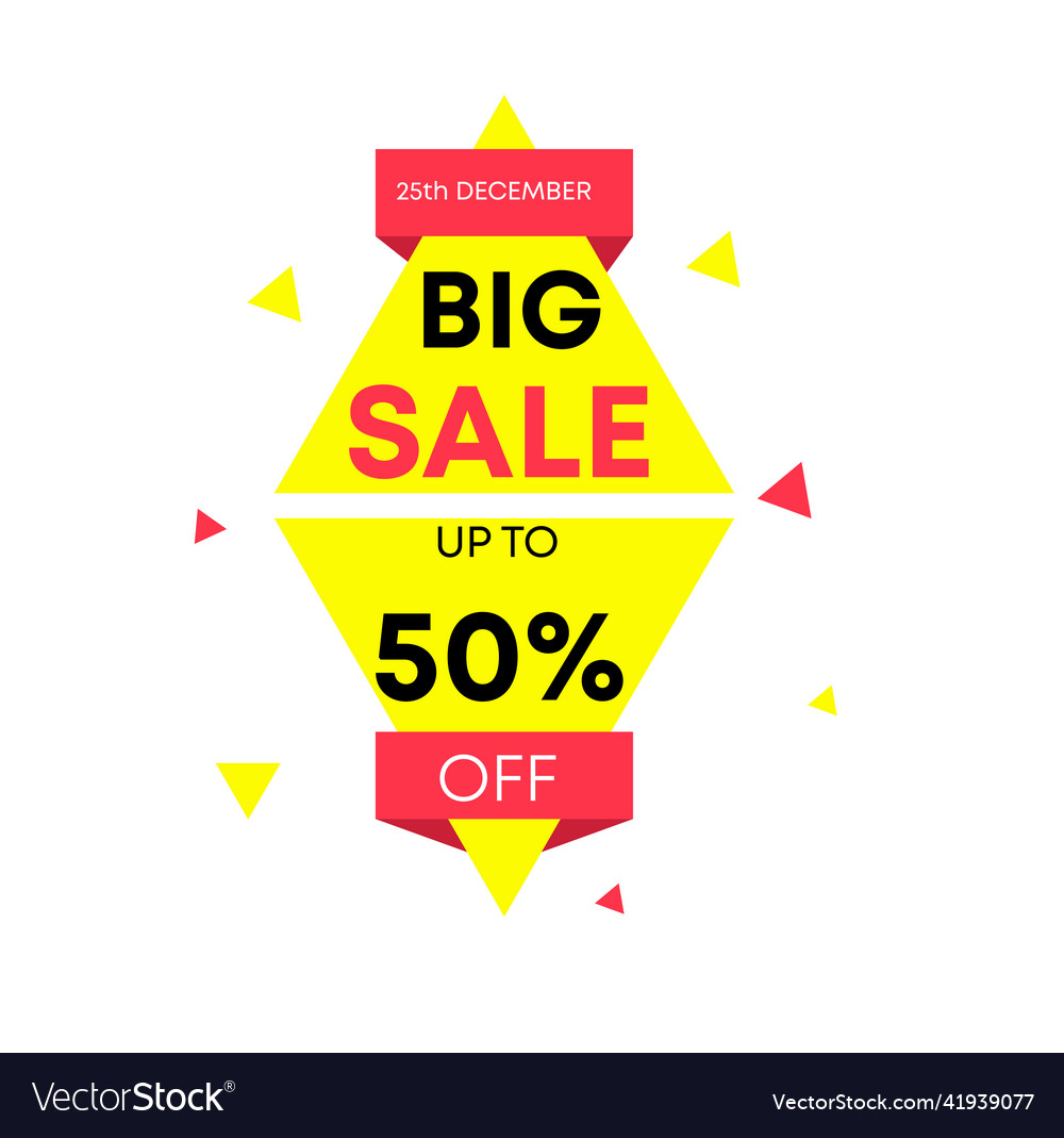 25th december big sale up to 50 off infographic Vector Image