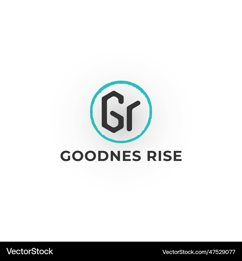 Abstract initial letter gr or rg logo in blue Vector Image