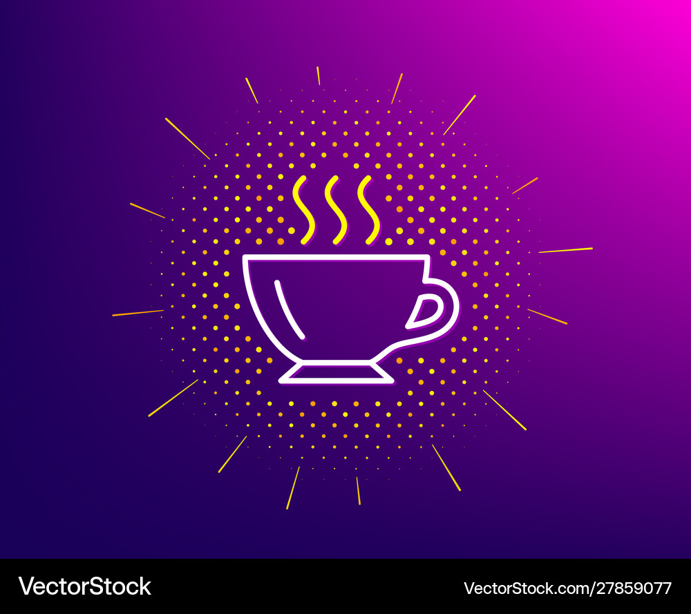 Coffee cup line icon hot drink sign Royalty Free Vector