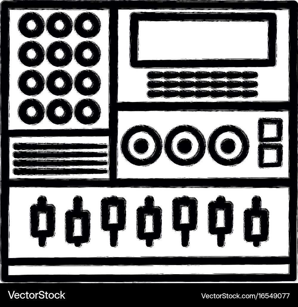 Figure electronic audio console to play music Vector Image