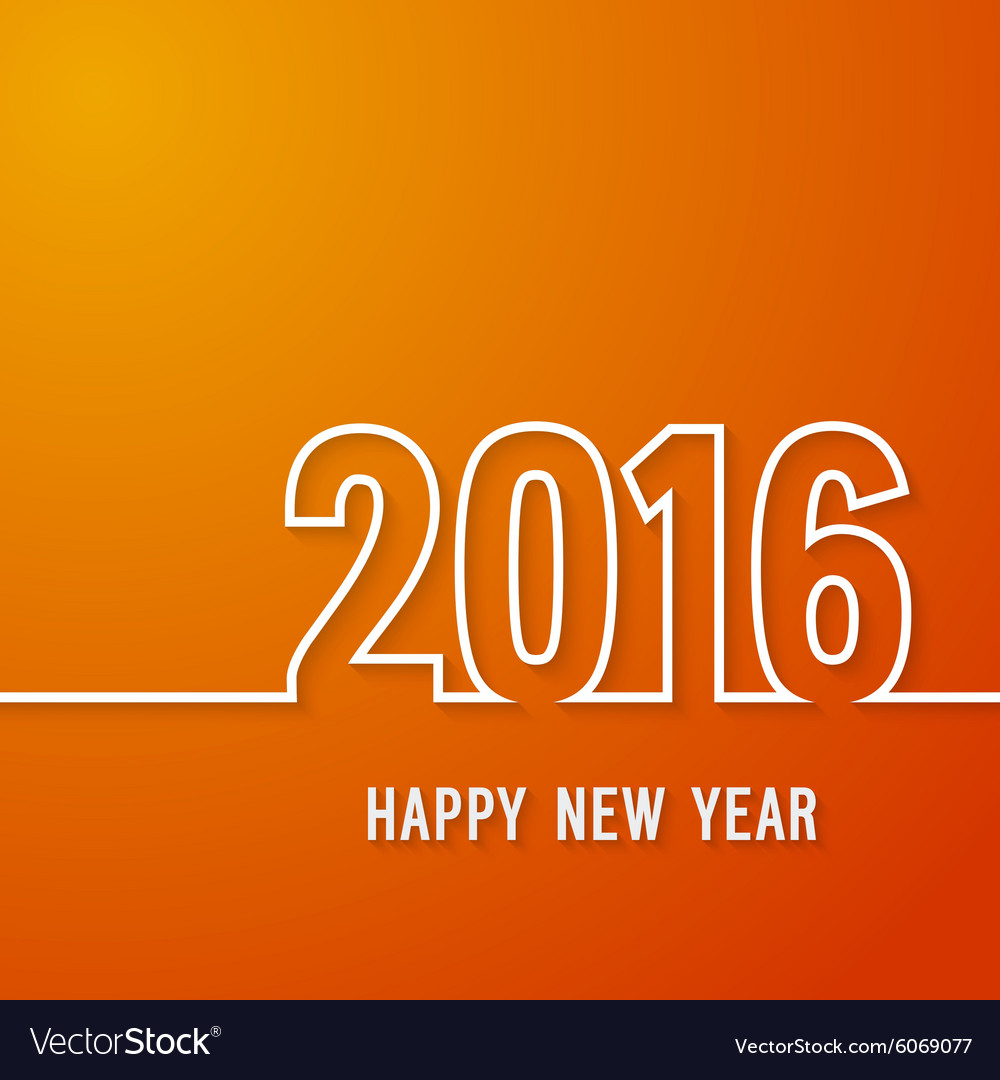Happy new year 2016 paper postcard Royalty Free Vector Image