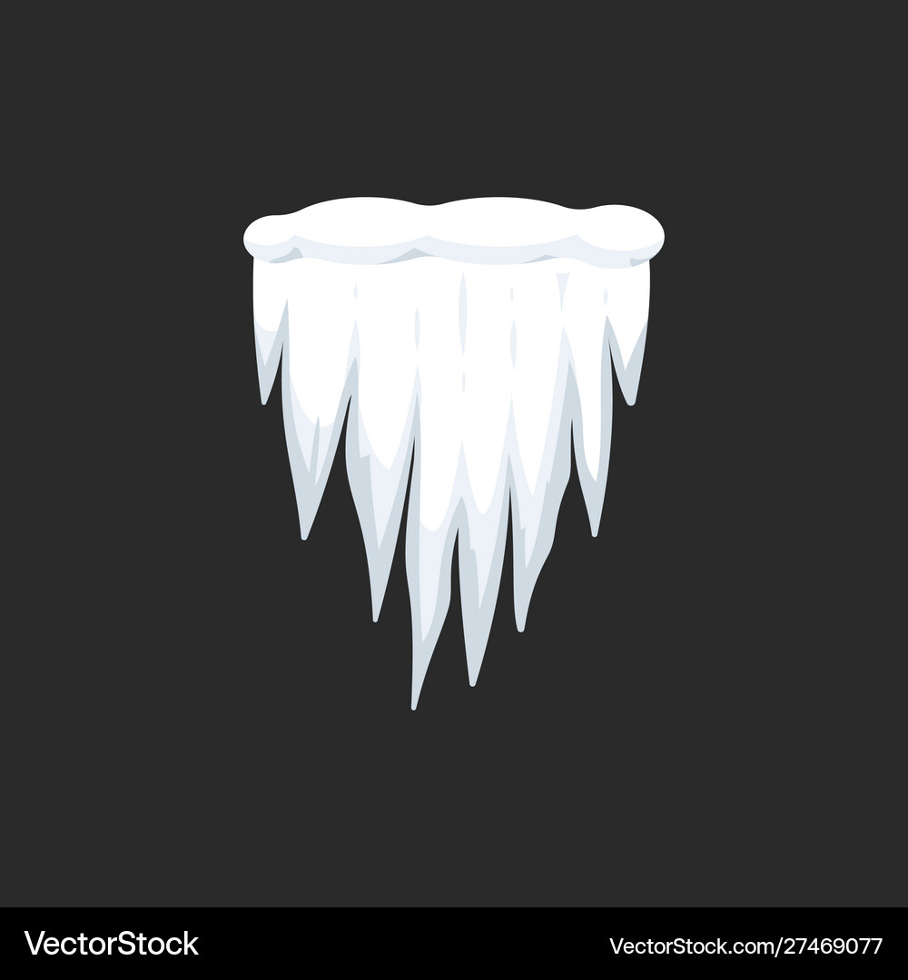 Icicle in cartoon style snow Royalty Free Vector Image