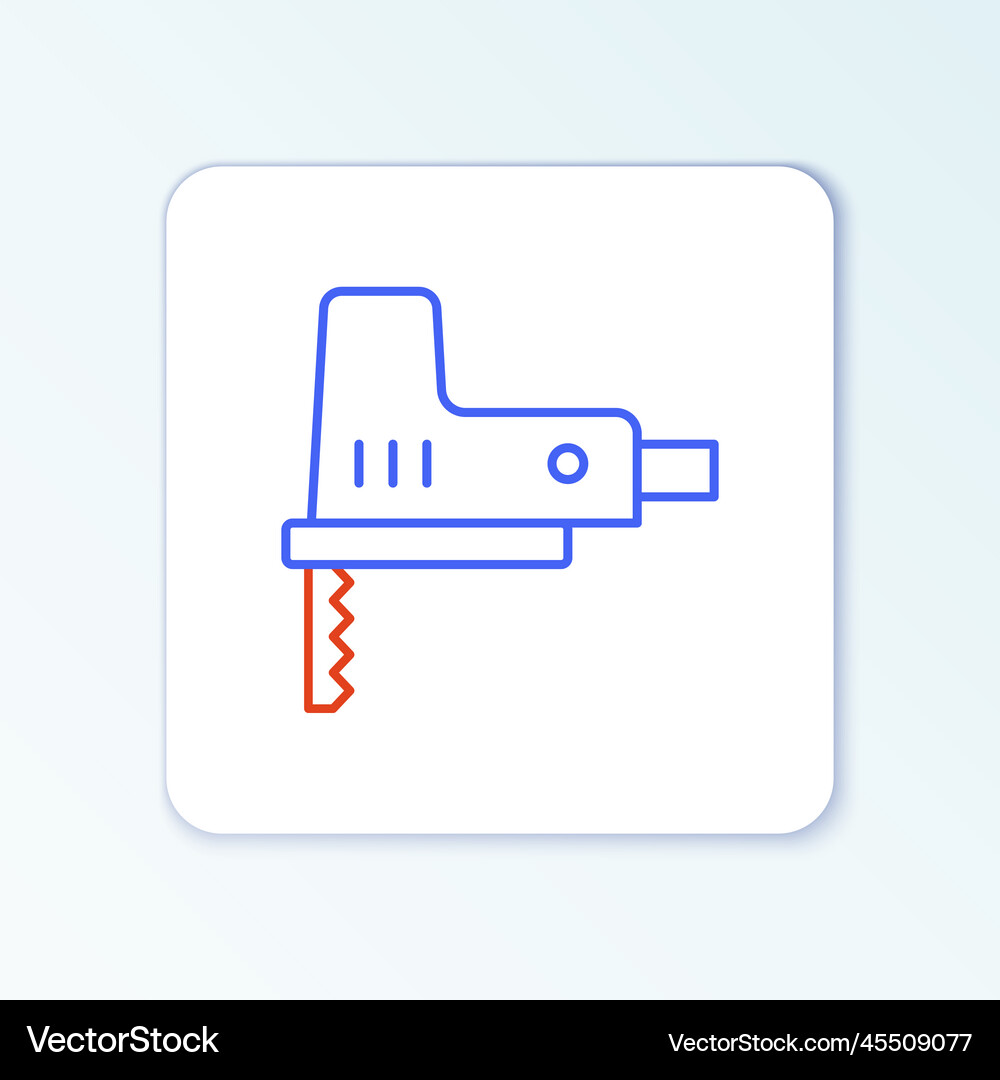 Line electric jigsaw with steel sharp blade icon Vector Image