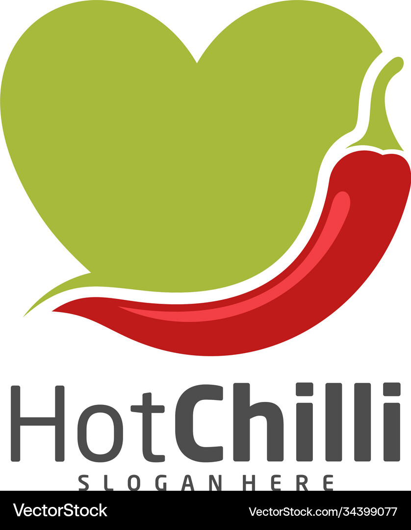 Love chili logo design template red symbol Vector Image