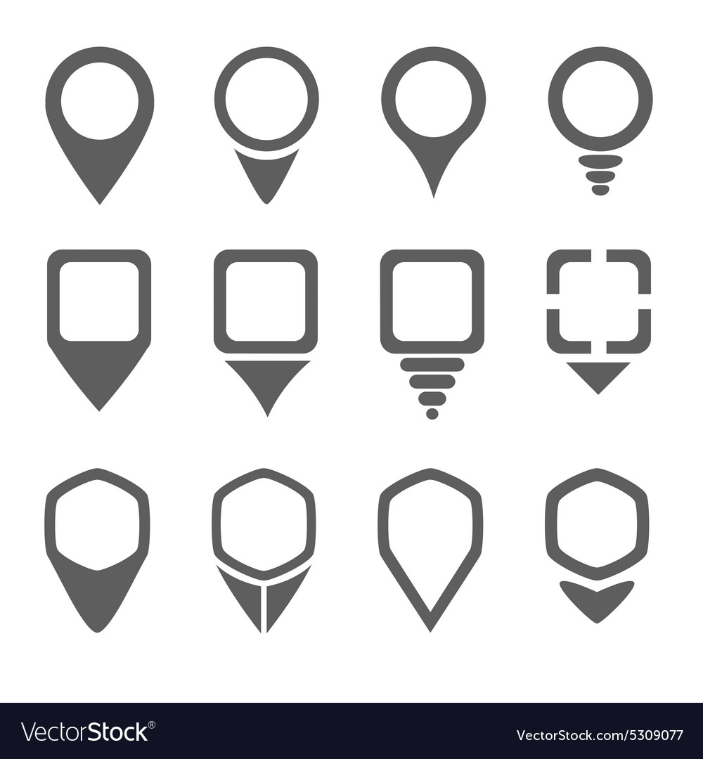 Map pointers icons Royalty Free Vector Image - VectorStock