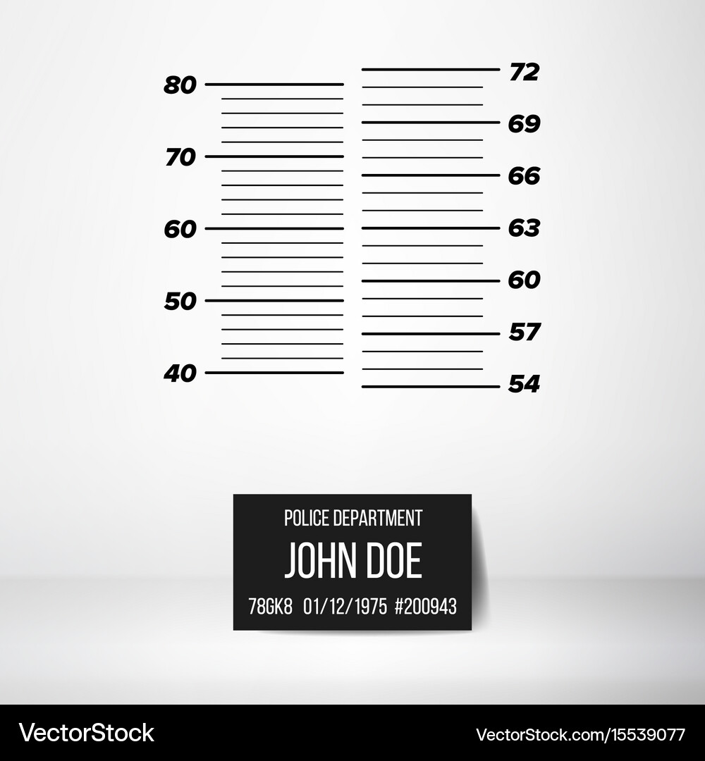Police wall lineup metrical imperial prison Vector Image