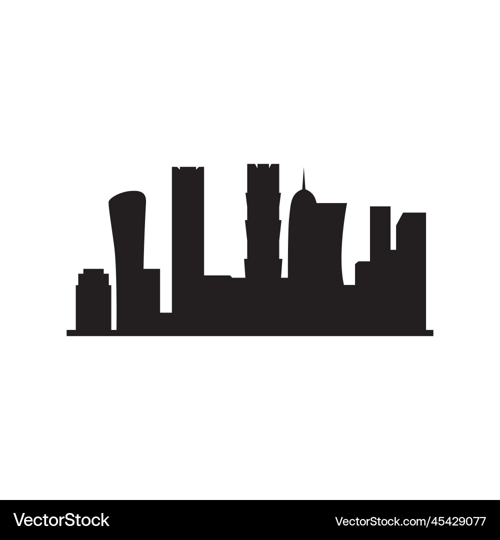 Silhouette building city icon logo Royalty Free Vector Image
