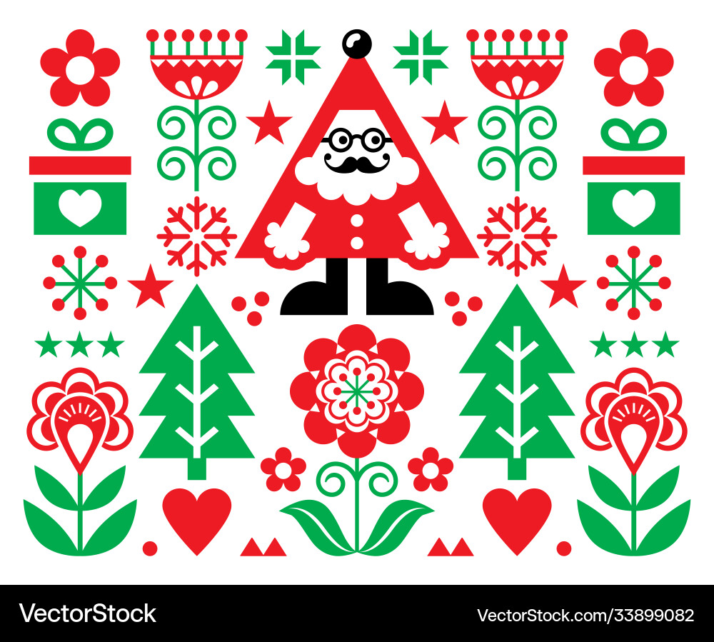 Christmas santa greeting card design Royalty Free Vector