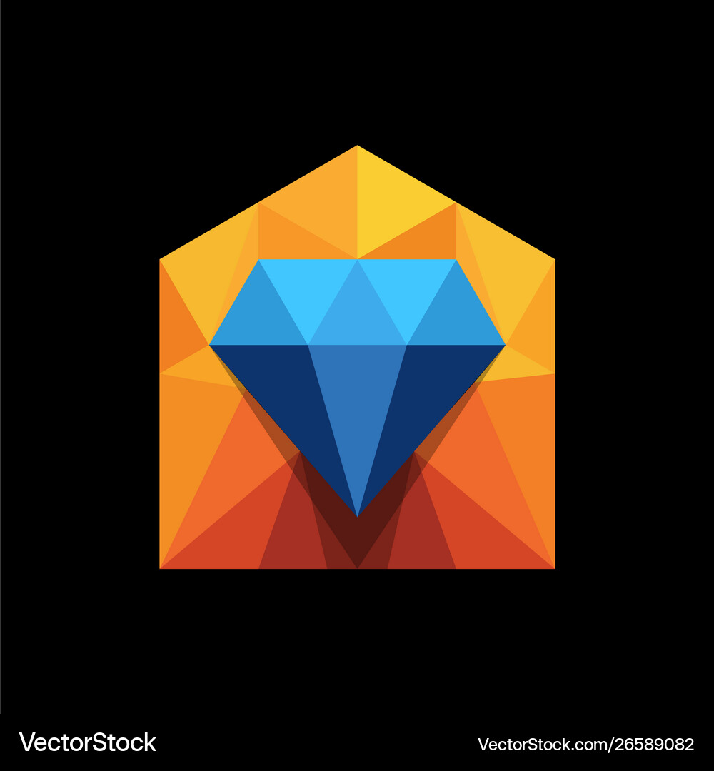 Diamond house real estate logo Royalty Free Vector Image