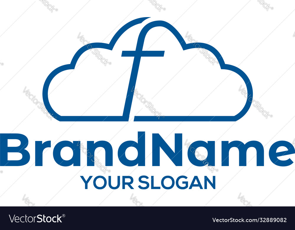 F cloud logo design Royalty Free Vector Image - VectorStock