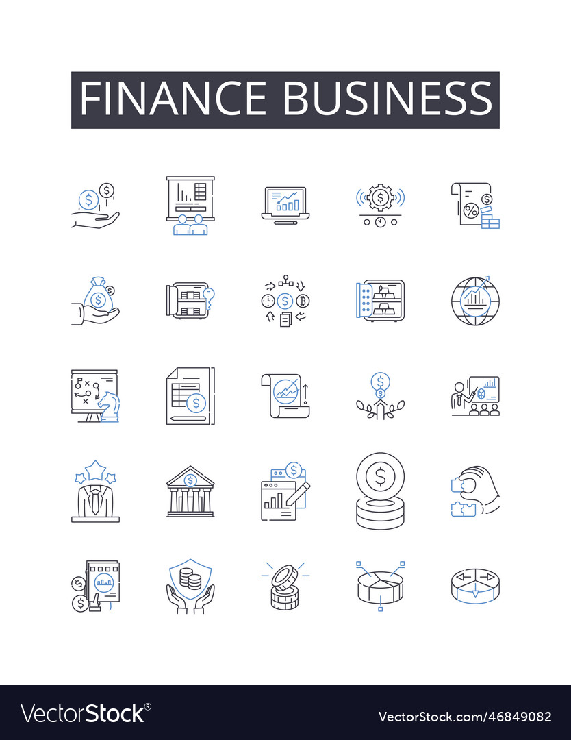 Finance business line icons collection accounting Vector Image Finance business line icons collection accounting Vector Image