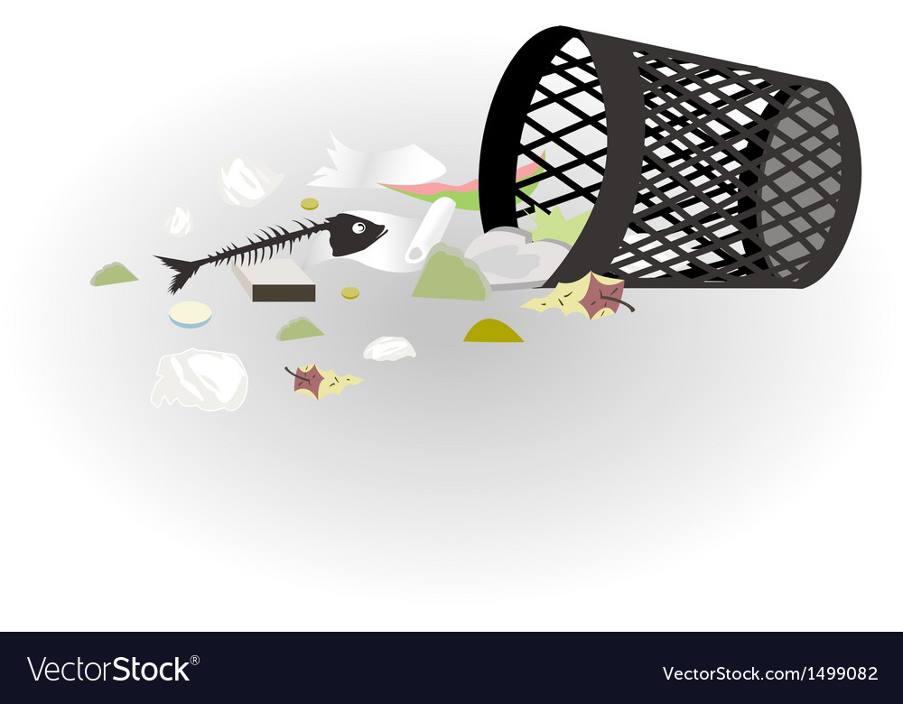 Garbage basket Royalty Free Vector Image - VectorStock