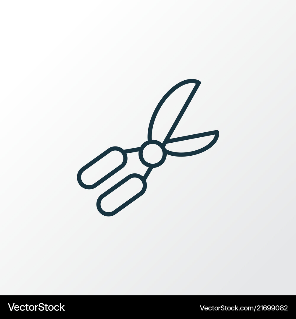 Gardening scissors icon line symbol premium Vector Image