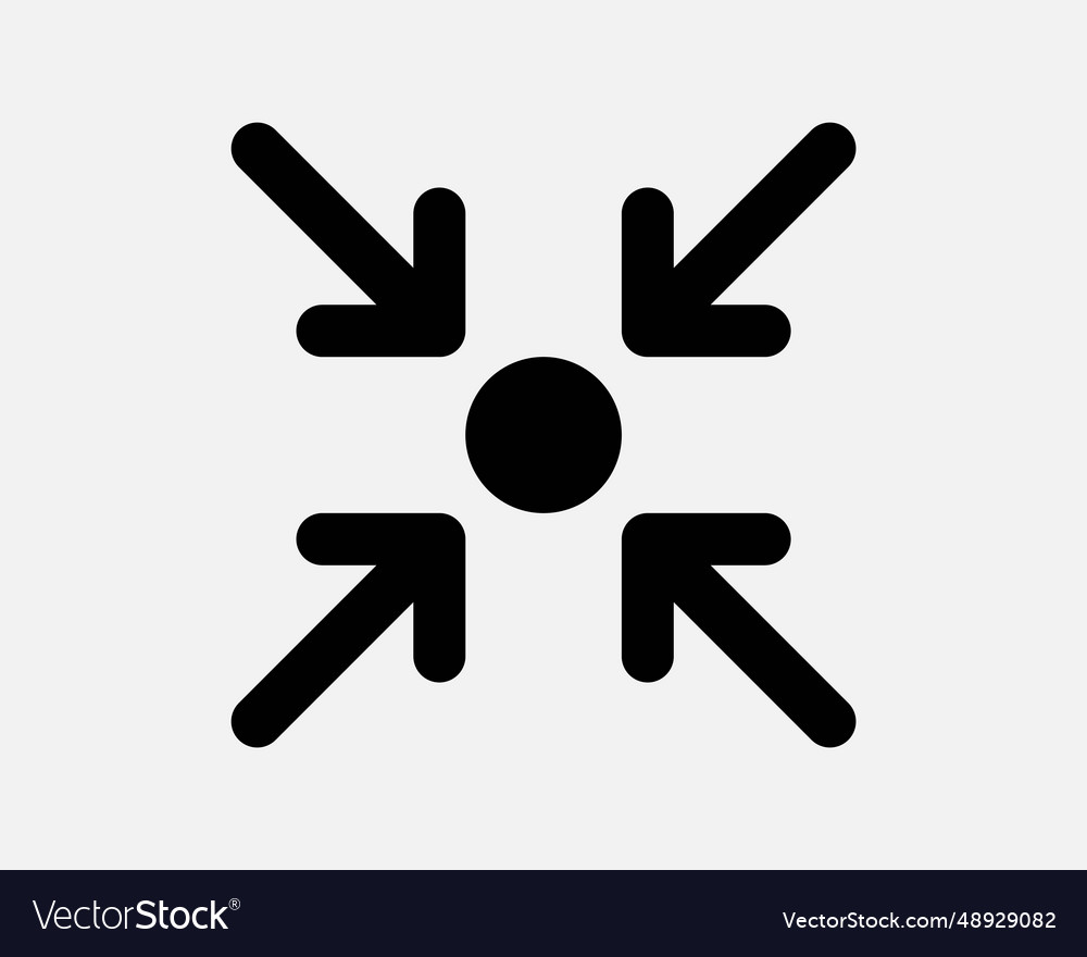 Gathering point arrow icon four pointer target dot