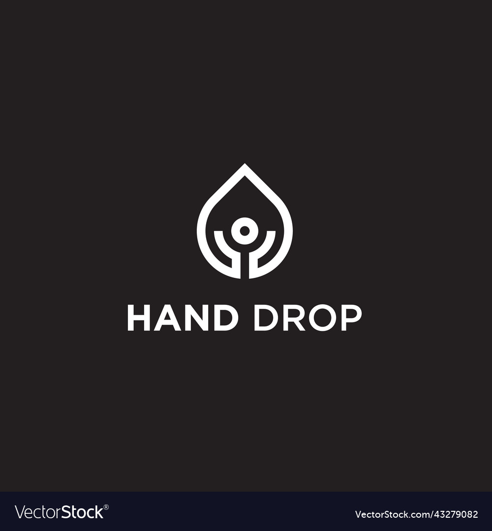 Hand drop logo or drop Royalty Free Vector Image
