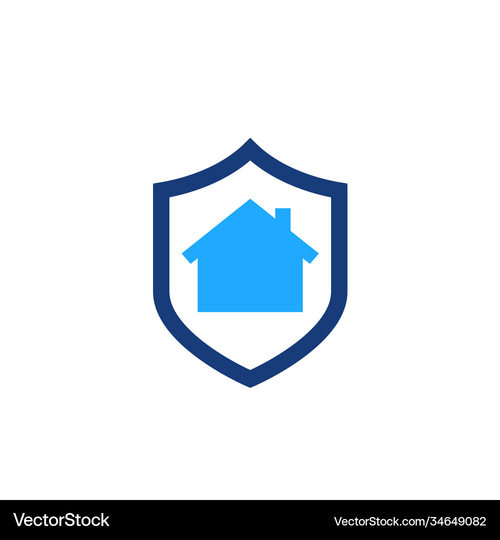 House insurance icon with shield and home Vector Image