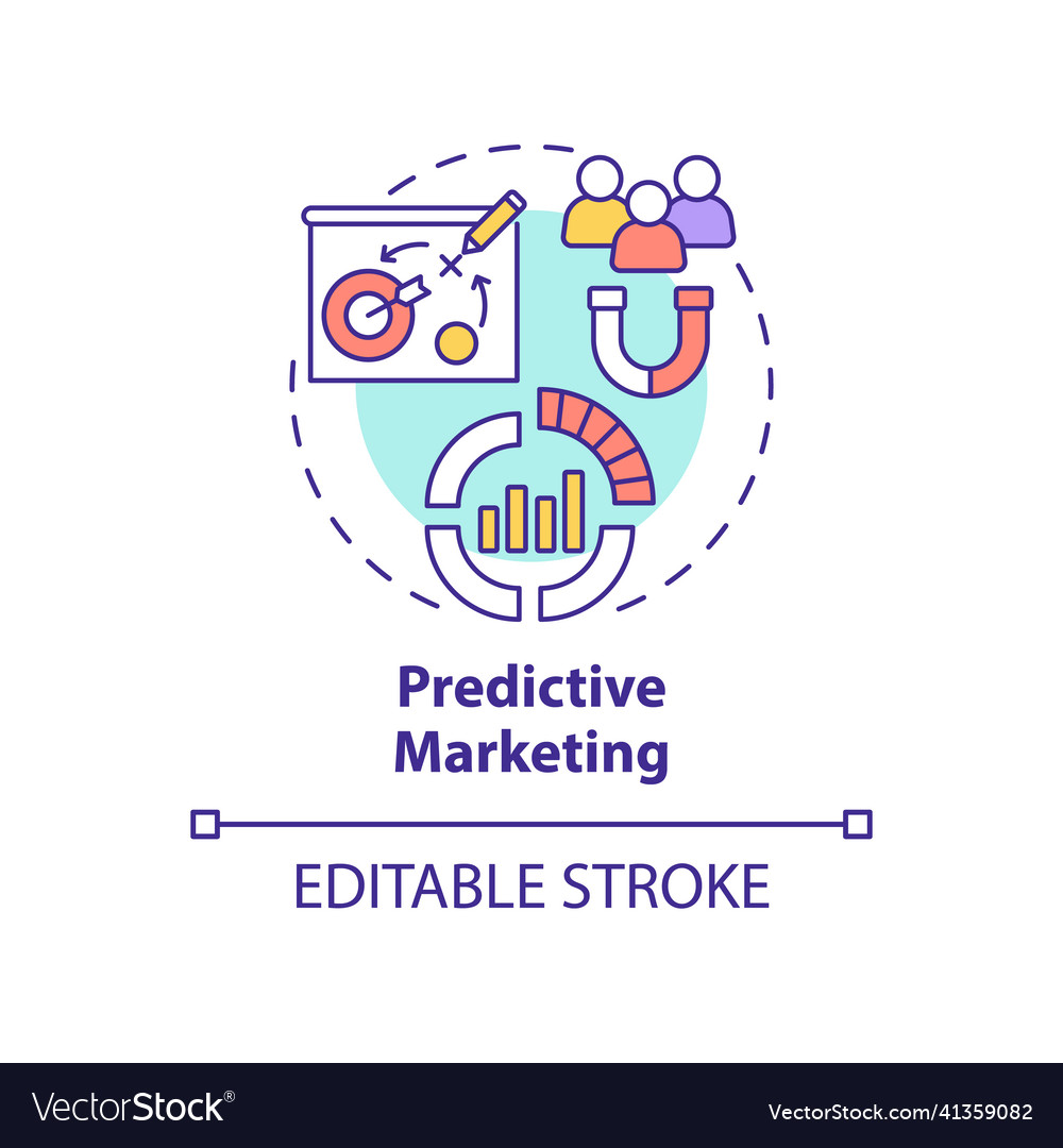 Predictive marketing concept icon Royalty Free Vector Image