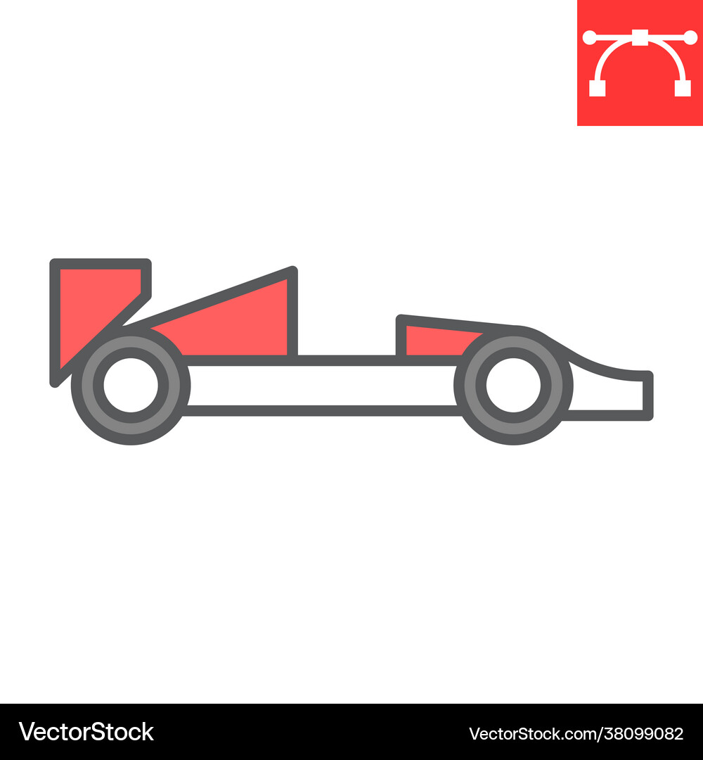 Race car color line icon Royalty Free Vector Image