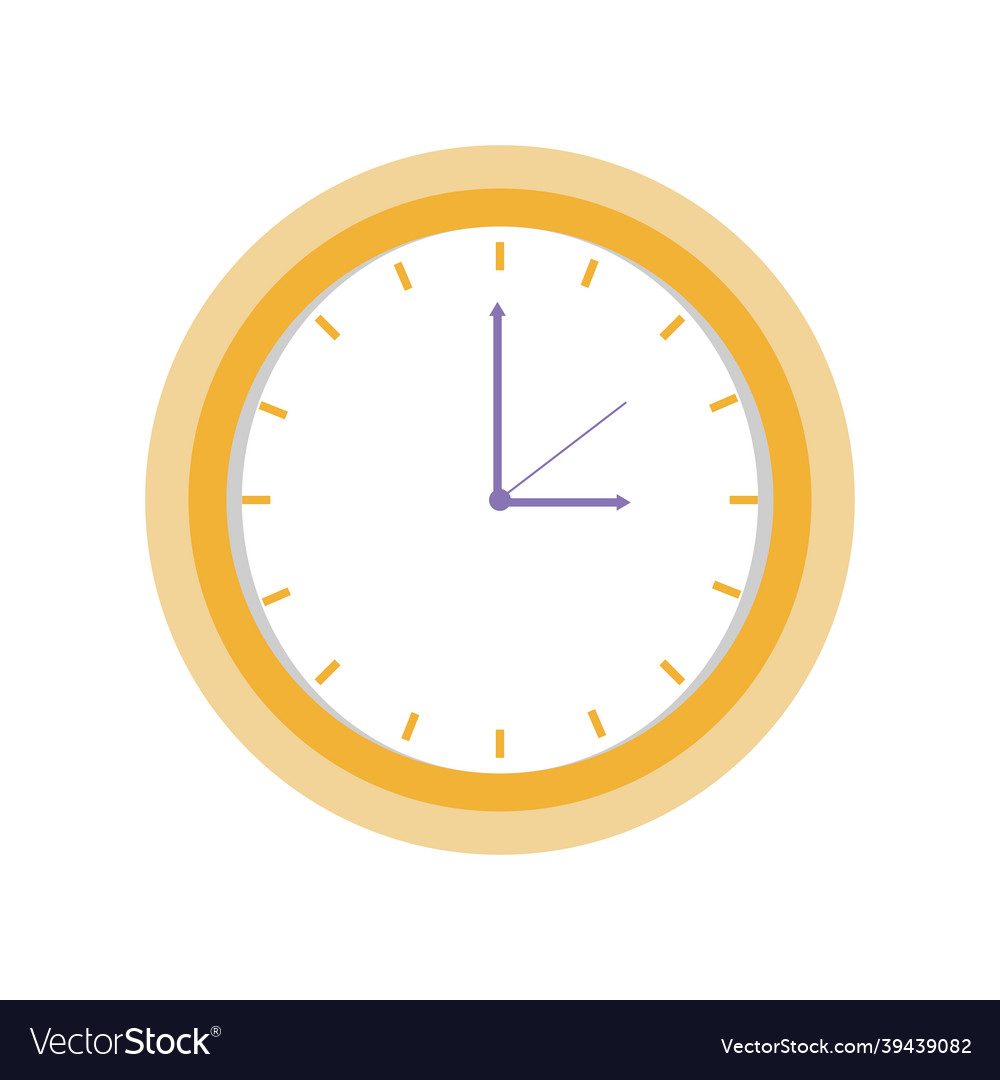 Round clock time Royalty Free Vector Image - VectorStock
