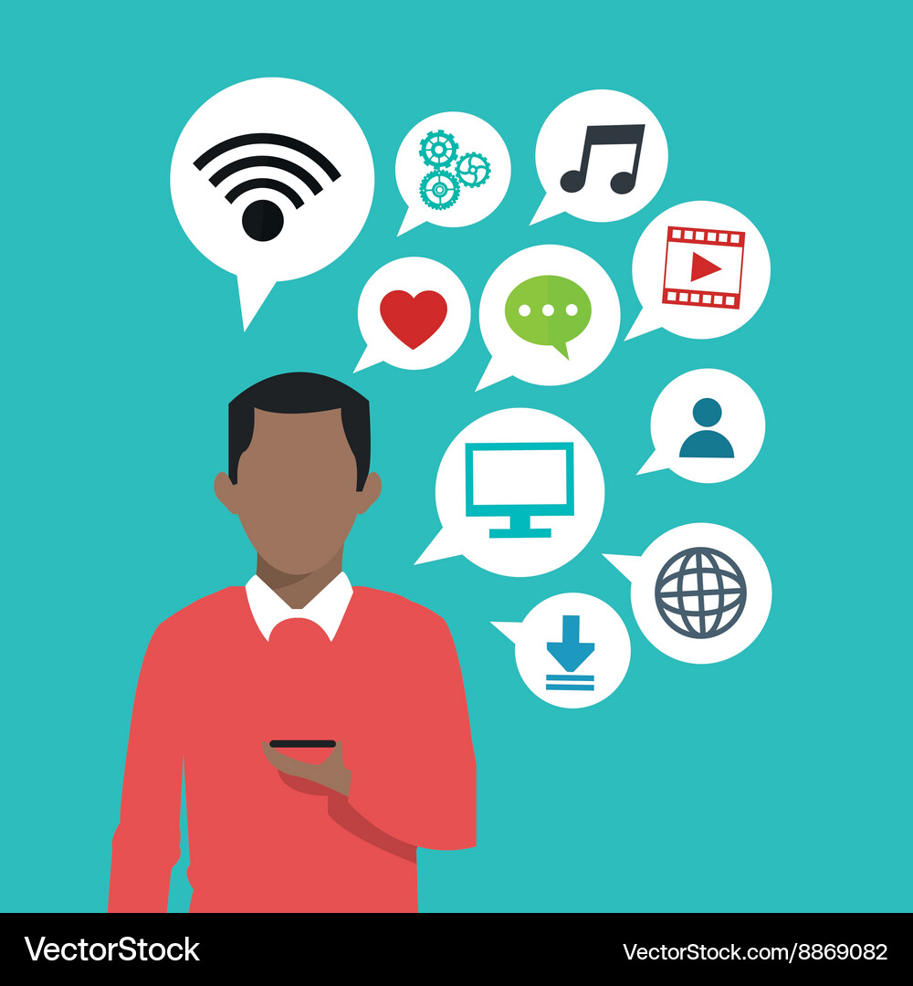 Social media design gadget icon multimedia Vector Image